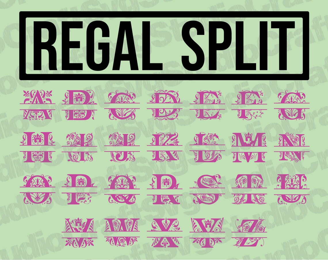 SPLIT MONOGRAM SVG Split Font Svg Regal Split Font Svg | Etsy