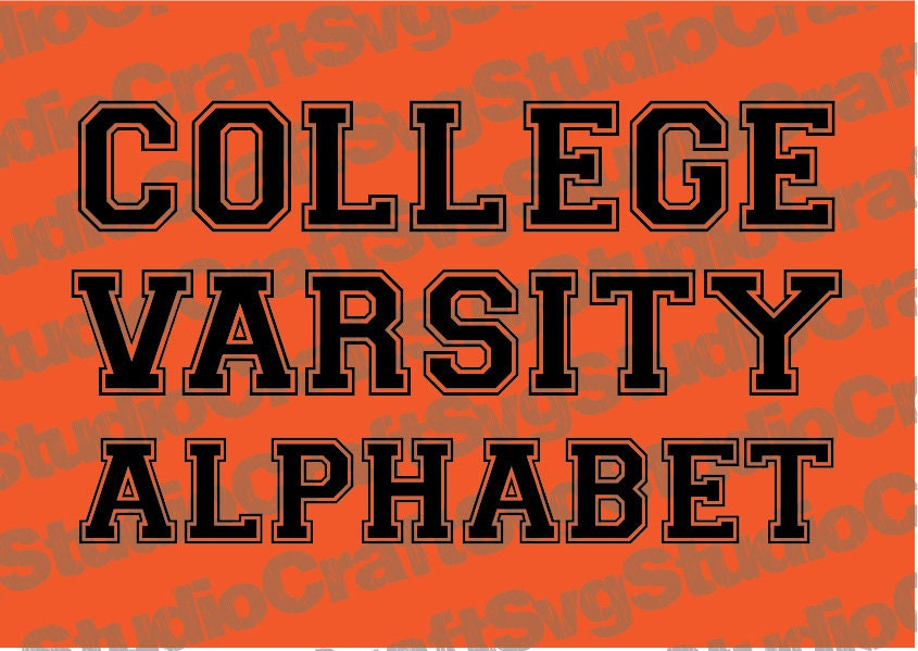 VARSITY FONT SVG, TTF_ALPHABET, Varsity Alphabet Svg, Instant Download ...