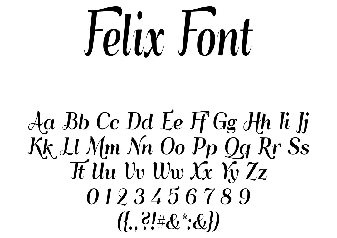 Felix Font, Script Font,cursive Font, Handwritten Font, Calligraphy ...