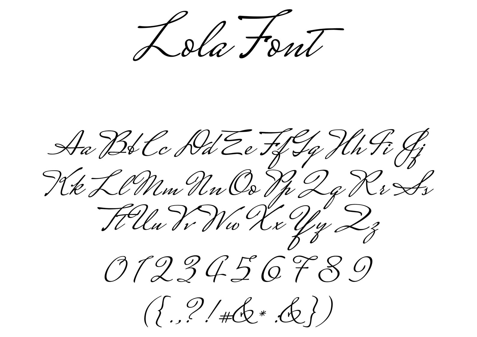Lola Font, Script Font, Cursive Font, Handwritten Font, Calligraphy ...