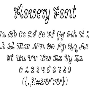Flowery Font - Hand Drawn Font, Craft Font, Cricut Font, Procreate Font ...