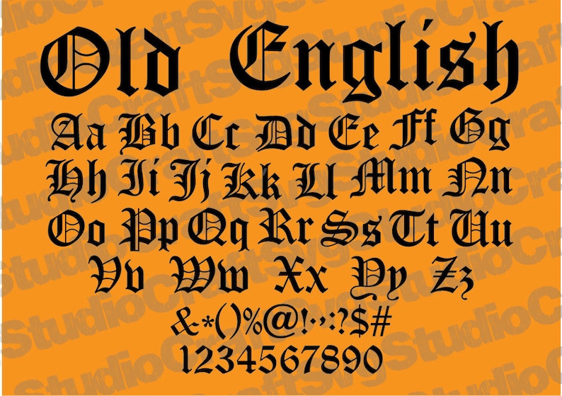 OLD ENGLISH ALPHABET Svg, Old English Alphabet Svg, Old English Font ...