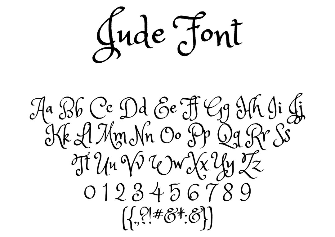 Jude Font, Script Font, Cursive Font, Handwritten Font, Calligraphy ...
