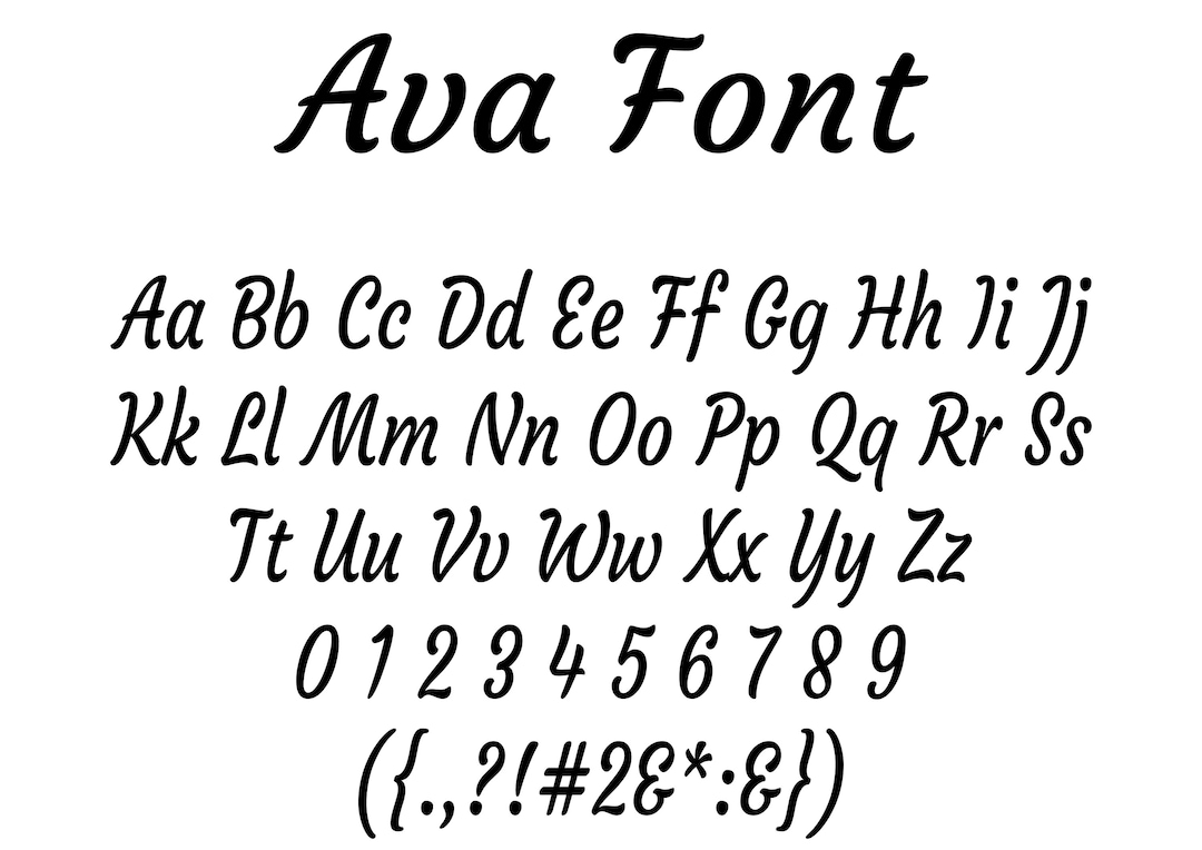 Ava Font SVG, Handwritten Font SVG, Cursive Font SVG, Handwritten ...