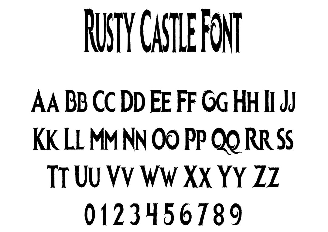 Rusty Castle Font Castle SVG Cricut Silhouette Font Knight Letters ...