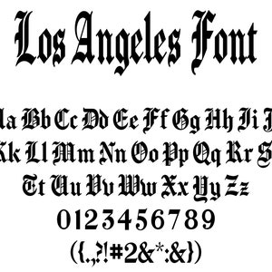 Los Angeles Font Svg,los Angeles Fontsvg, Cricut Fonts Svg, Los Angeles ...