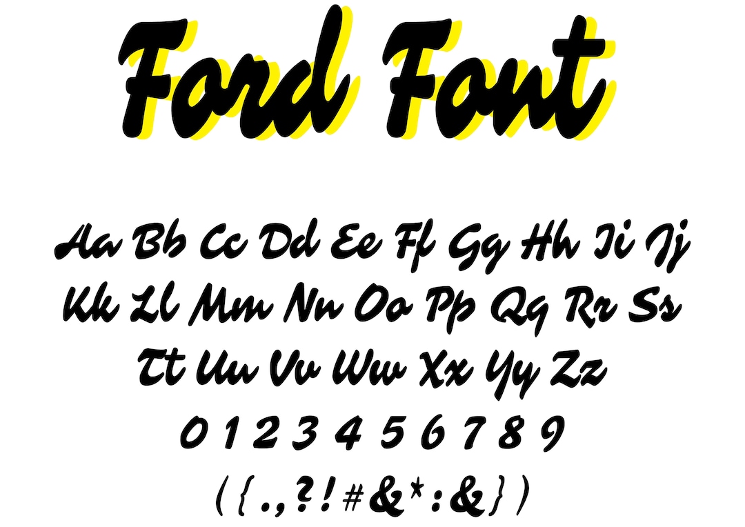 Ford Font, Script Font, Cursive Font, Handwritten Font, Calligraphy ...