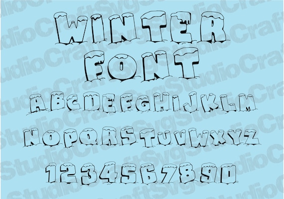 WINTER FONT SVG Snow Font Svg Snow Alphabet Svg Instant | Etsy