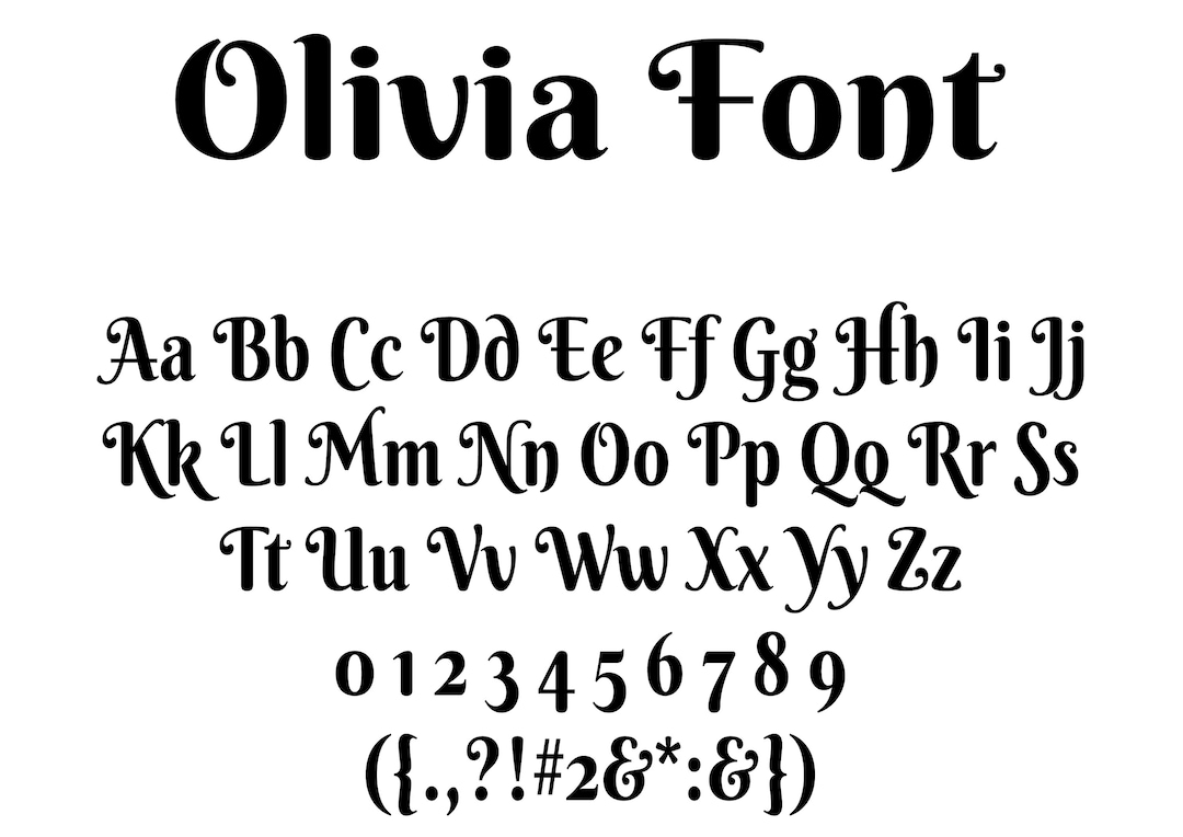 Olivia Font SVG, Font Download, Cursive Font Svg, Font SVG, Digital ...