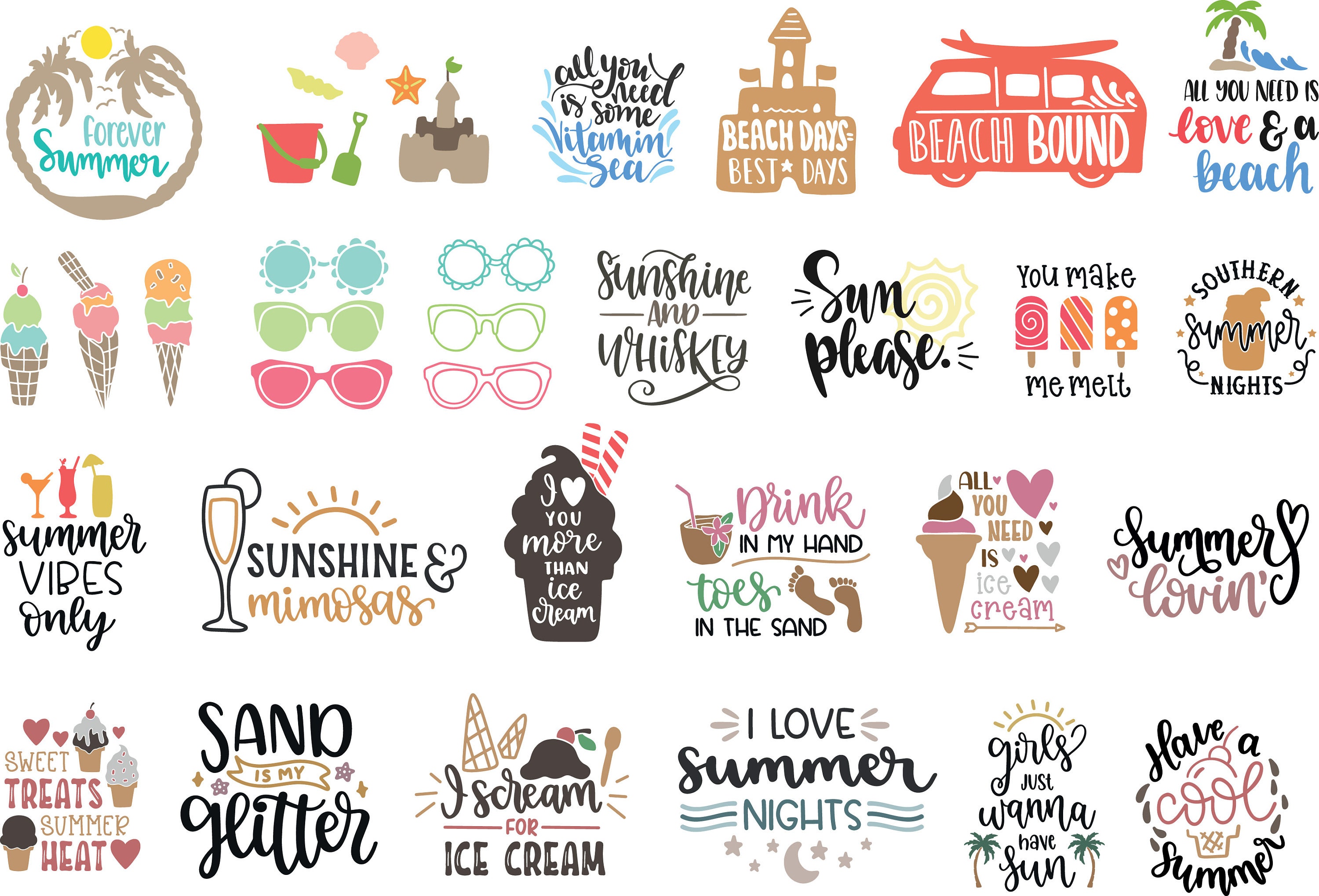 Summer Bundle SVG, Summer SVG, Bundle SVG, Beach Svg Bundle, Digital ...