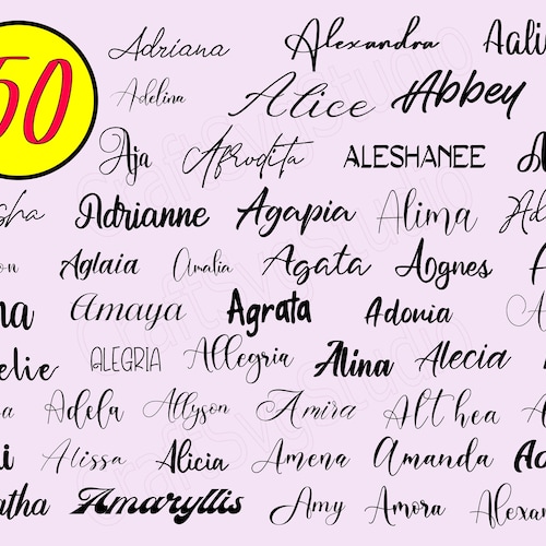50 Different Fonts SVG Cursive Fonts SVG Fonts for Cricut - Etsy