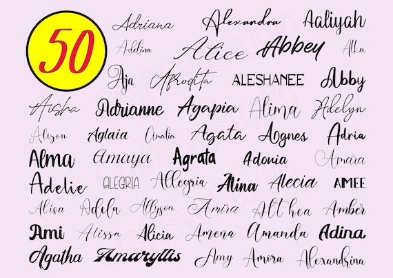 50 HANDWRITTEN FONTS SVG Cursive Font Bundle Svg Font - Etsy