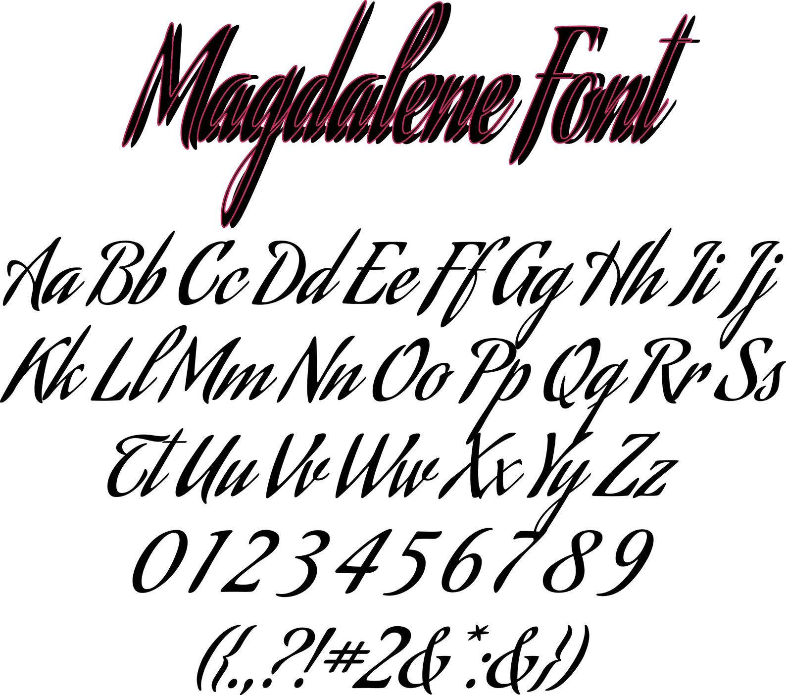 Magdalene Font, Script Font, Cursive Font,heart Font,calligraphy Font ...