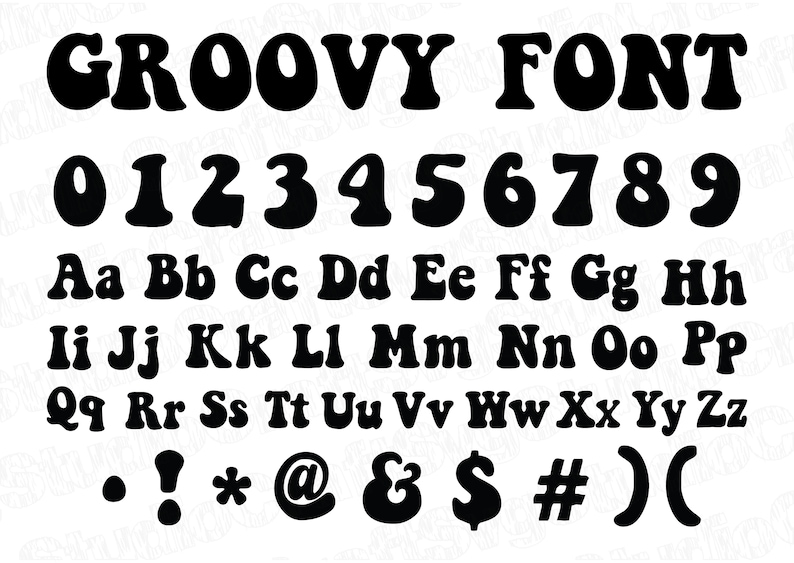 GROOVY FONT SVG Retro Alphabet Svg Vintage Font Svg Groovy - Etsy