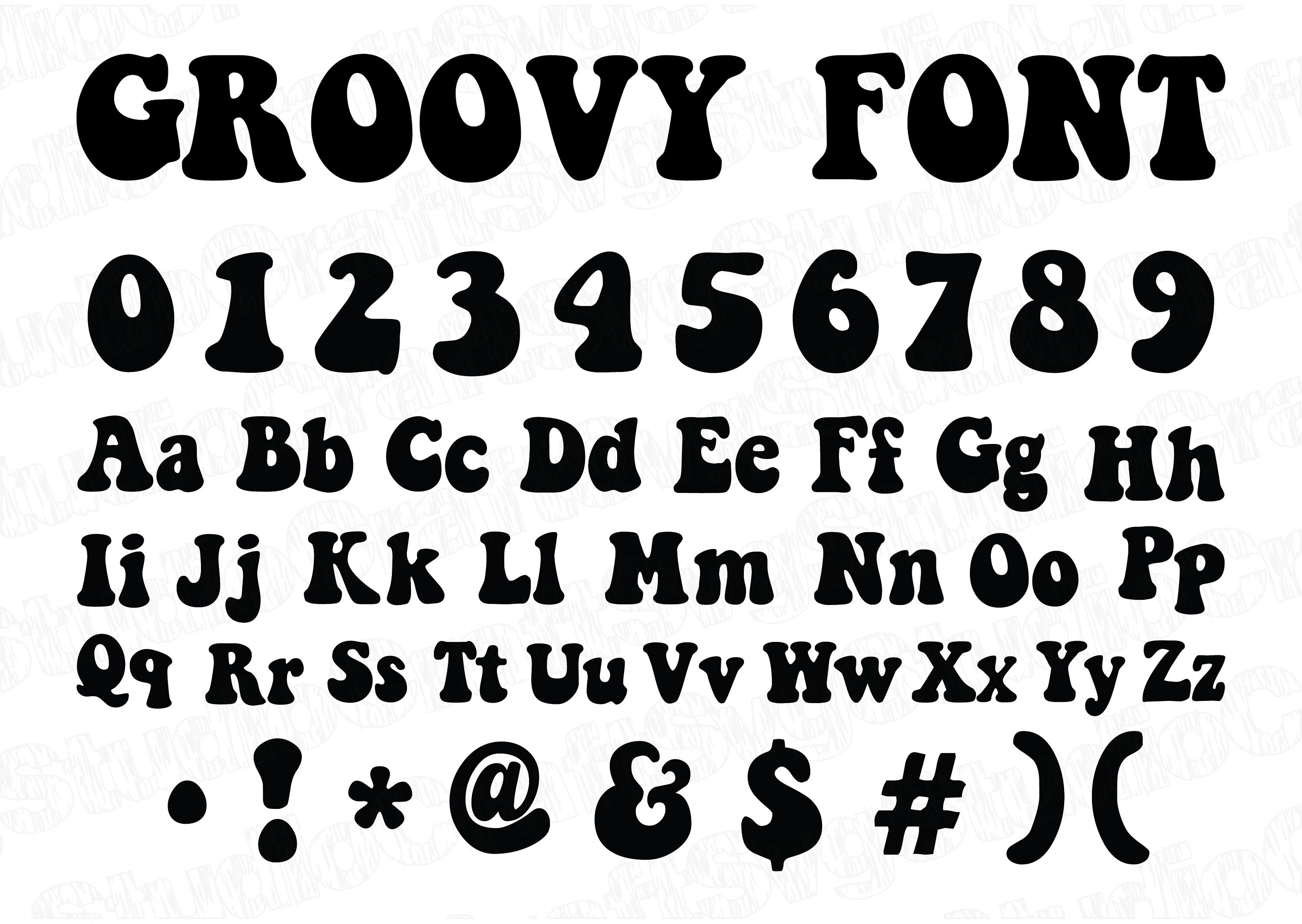 GROOVY TIME Alphabet Stencil Inch Abcs 60 s 70 s Lettering Fonts 