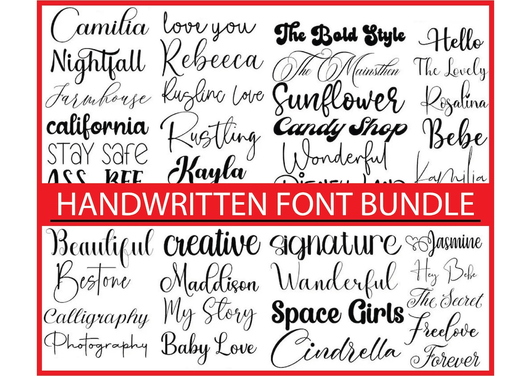 The Ultimate 50 Fonts - Font Bundle, Cricut, Canva Font, Script Font ...