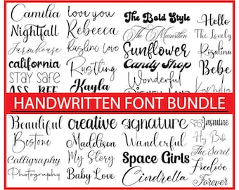50 Script SVG Fonts Bundle - Font Bundle, Cricut, Canva Font, Fonts ...