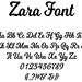 Zara Font, Script Font, Cursive Font, Handwritten Font, Calligraphy ...
