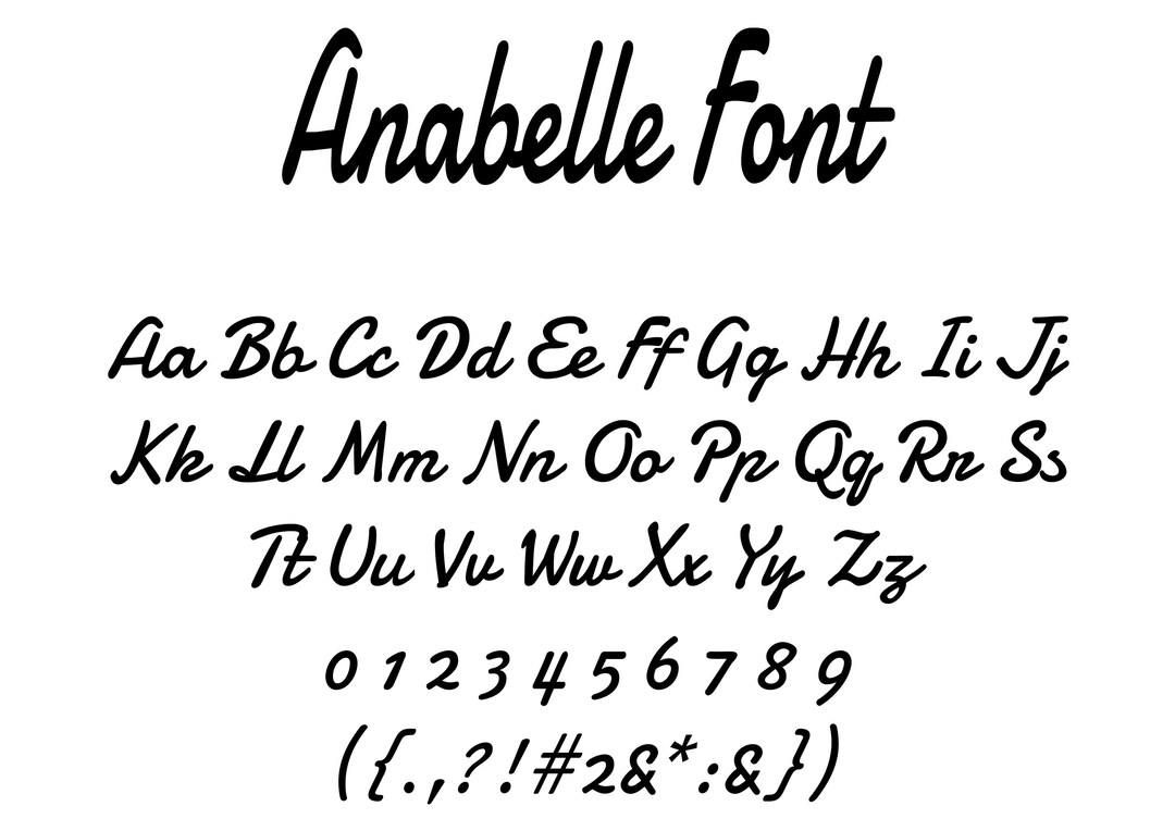 Anabelle Font, Script Font, Cursive Font, Heart Font, Calligraphy Font ...