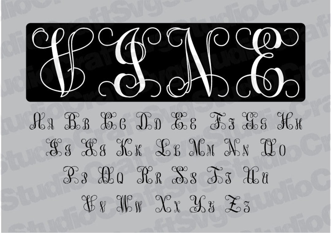 VINE MONOGRAM SVG, Vine Monogram Letters Svg, Alphabet Svg, Digital ...