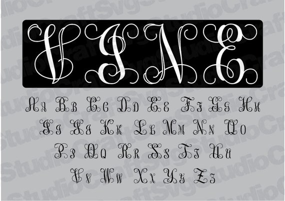 Intertwined Vine Monogram Font