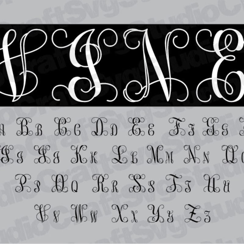 Vine Monogram Svg - Etsy