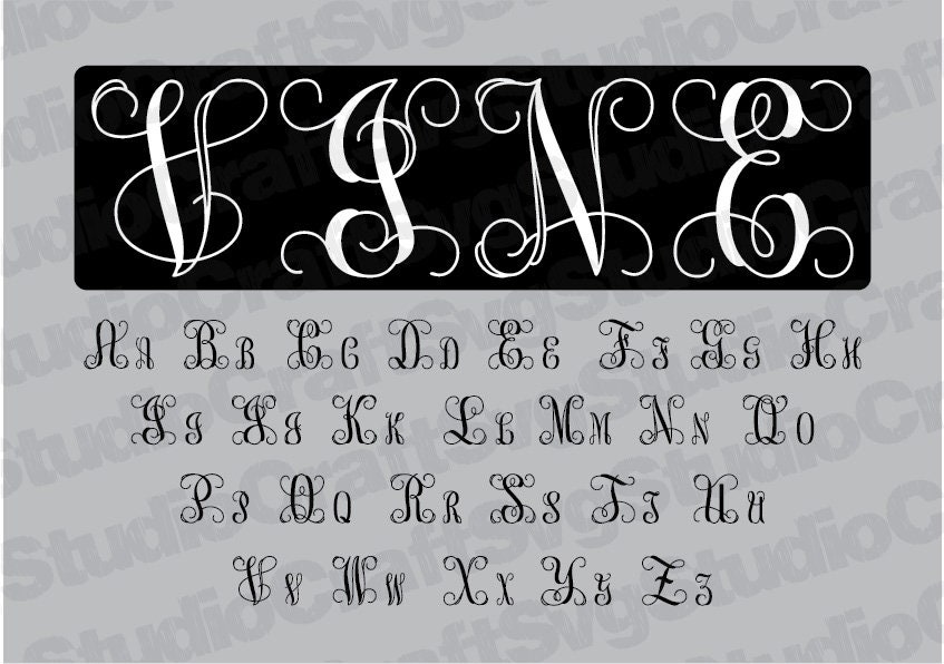 VINE MONOGRAM SVG, Vine Monogram Letters Svg, Alphabet Svg, Digital ...