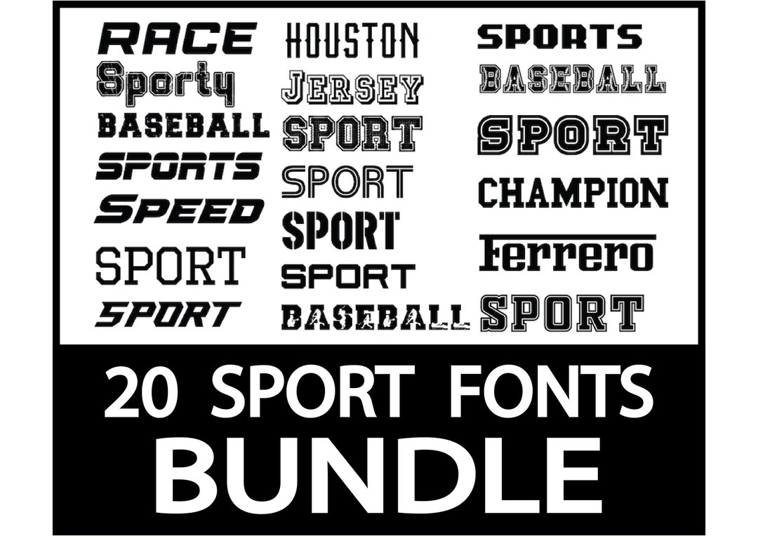 Sports Font Bundle, Font Bundle for Cricut, Sporty Fonts, Jersey Number ...