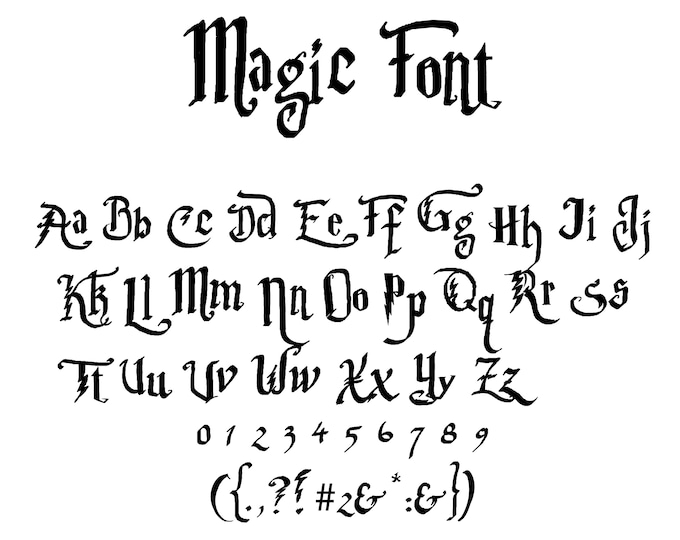 Wizard Medieval Font Svg, Dxf, Eps, Png, TTF; Gothic Letters, Fairy ...