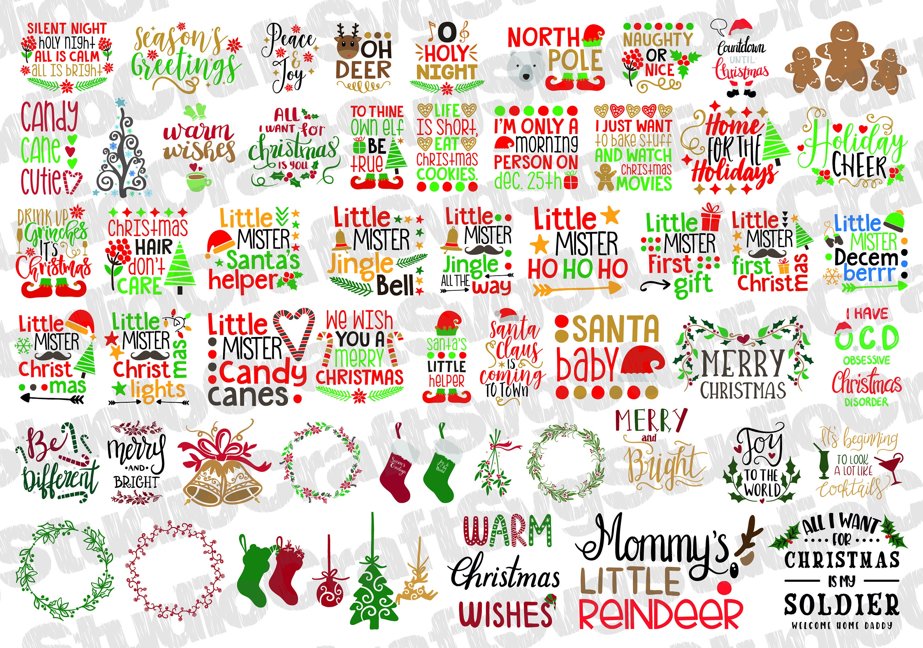 CHRISTMAS SVG BUNDLE Digital Download Christmas Cut Files - Etsy