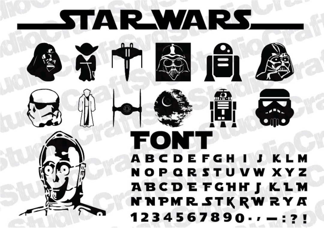 STAR WARS SVG, Star Wars Bundle Svg, Star Wars Font Svg, Star Wars ...