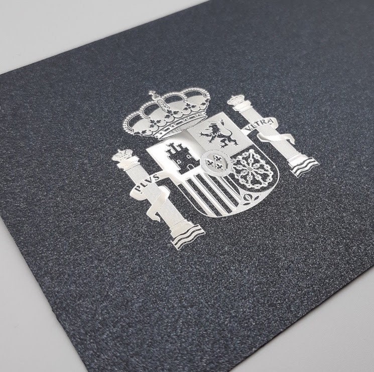 Sticker Spain Shield Logo Metallic Silver Color Car Laptop Personalized ...