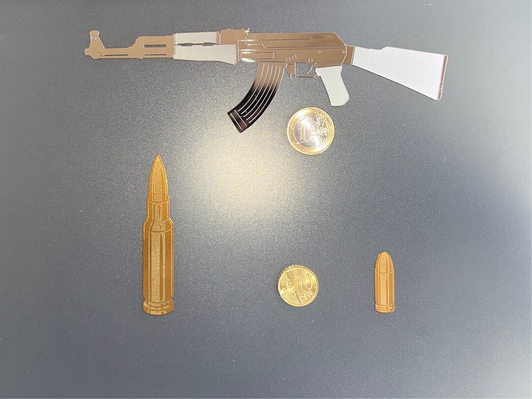 Pack: AK 47 Stickers, Bullet 7.62, Bullet 9x19 Parabellum. NICKEL . - Etsy