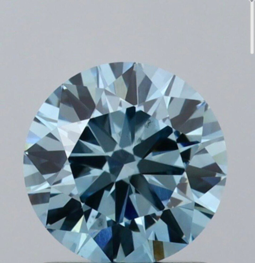Stunning 1.21ct Round Lab Created Intense Blue Diamond, High-quality ...