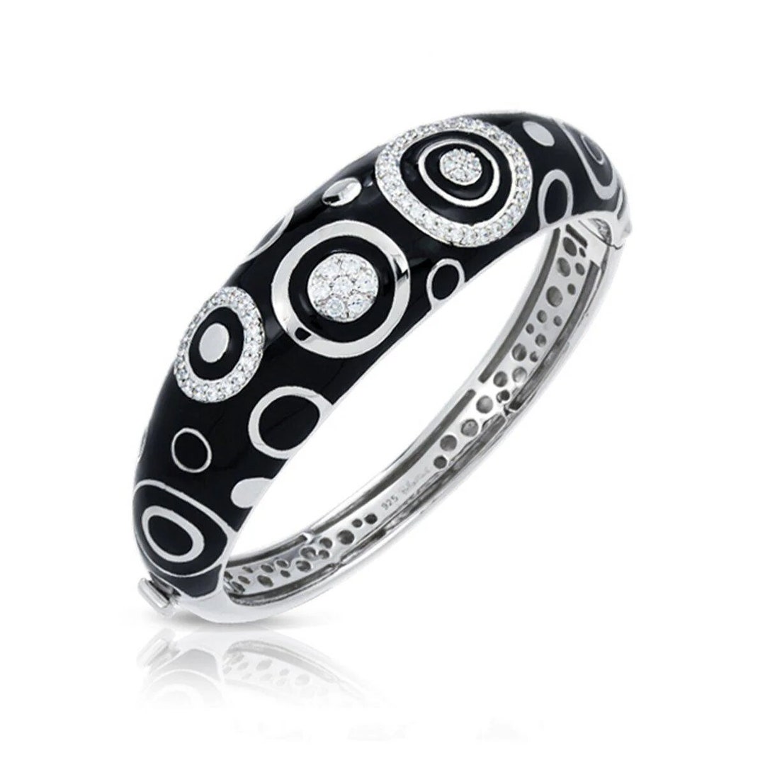 Belle Etoile Galaxy Bangle Fine Classic Solid Sterling Pave Enamel Hand ...