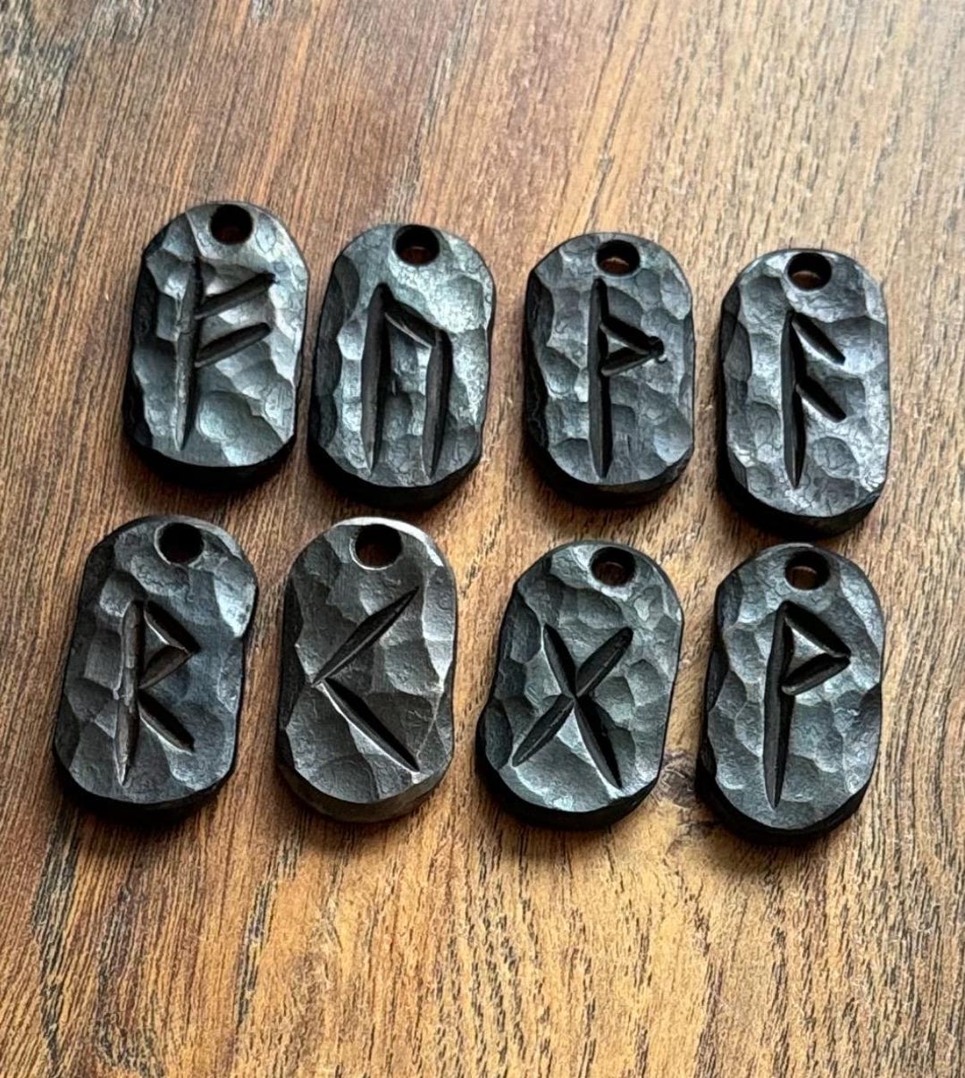 Viking Elder Futhark Rune Pendants. Blacksmith Made. - Etsy