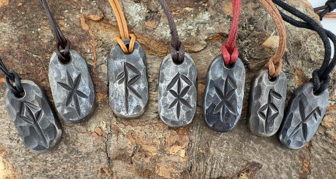 Nordic Viking Bind Rune Pendant With Adjustable Necklace. Blacksmith ...