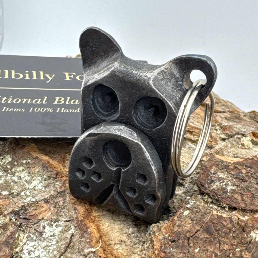 Dog Head Keyring Blacksmith Made. - Etsy