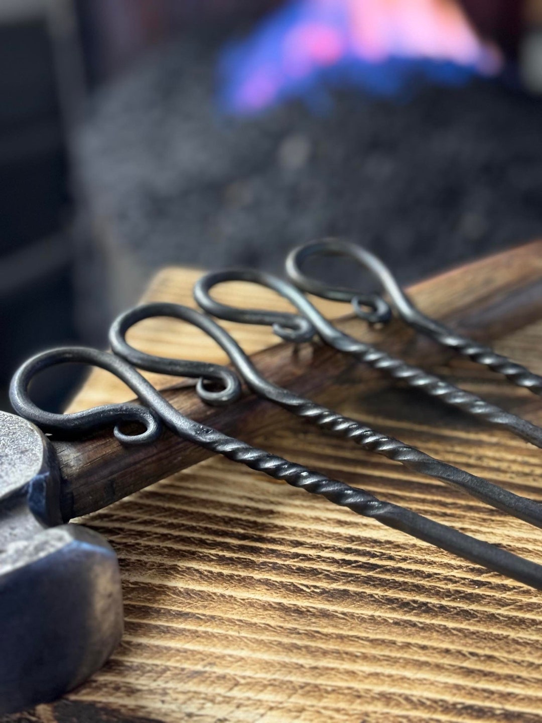 Bbq Skewer, Blacksmith Made, Hand Forged - Etsy