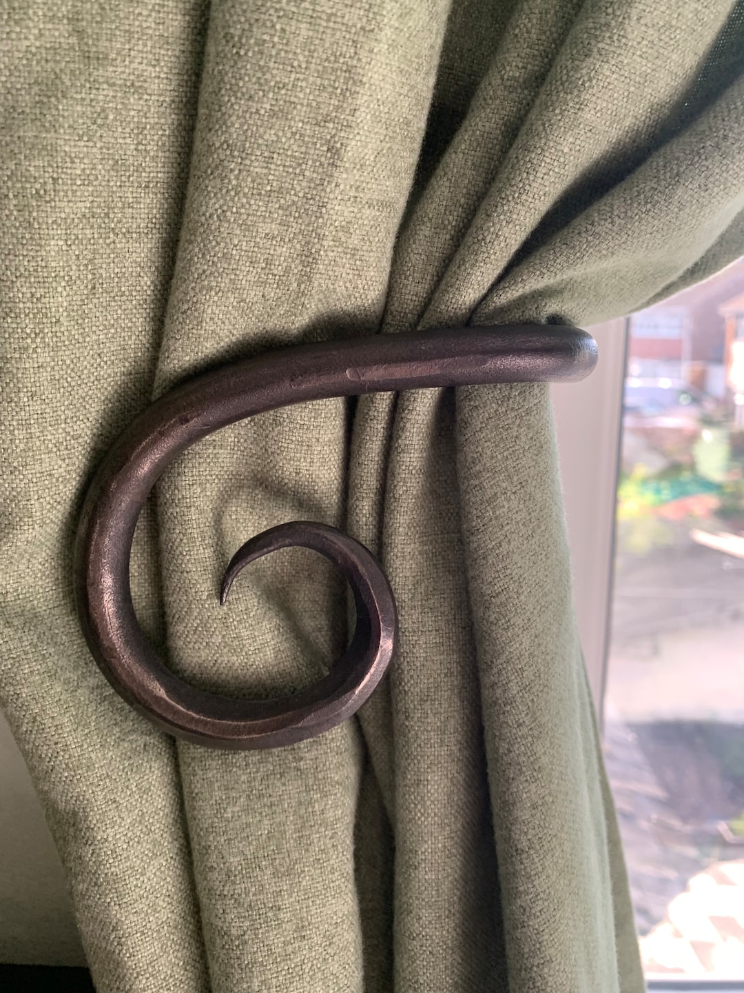 Scroll Curtain Tie Backs, Blacksmith Made, Hand Forged - Etsy