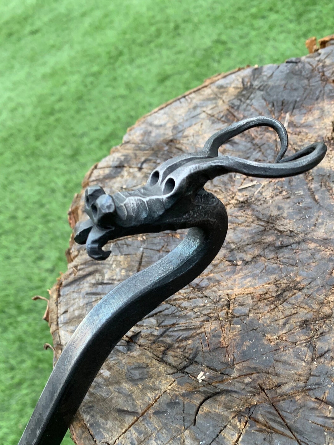 Dragon Head Toasting/ Cooking Fork, Blacksmith Made, Hand Forged. - Etsy