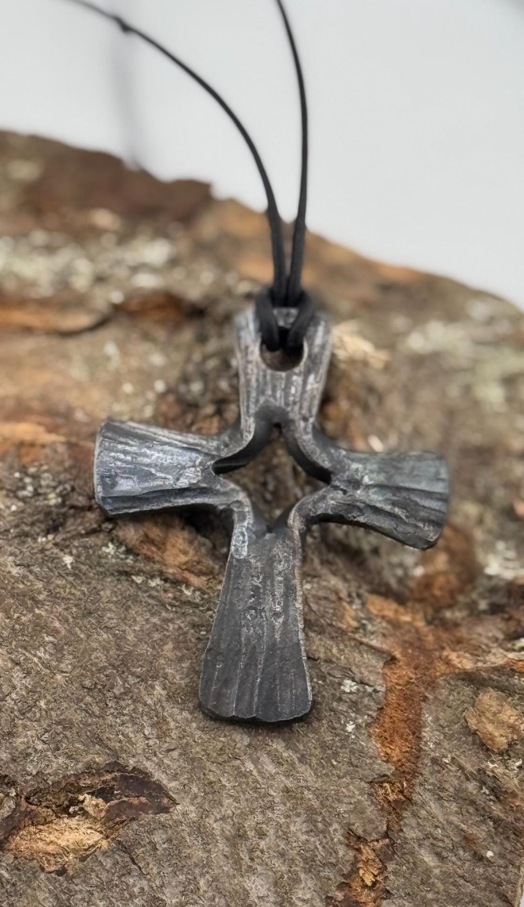 Fredricks Cross/ Split Cross Pendant With Adjustable Leather Necklace ...