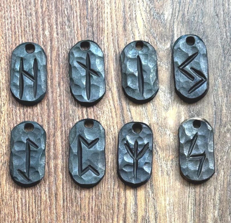 Viking Elder Futhark Rune Pendants. Blacksmith Made. - Etsy