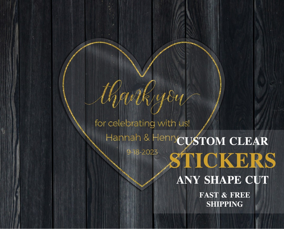 Custom Die Cut Clear Stickers Any Shape Cut Embossing UV Spot ...