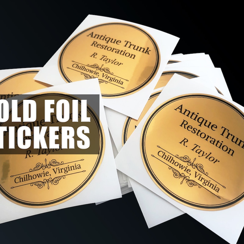 Gold Foil Stickers - Etsy