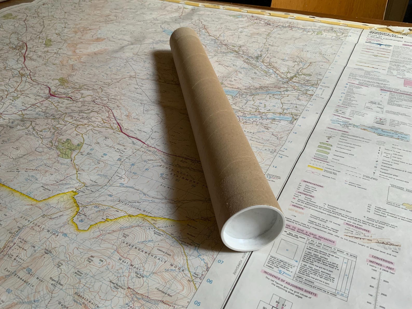 Manchester UK Wall Map, Ordnance Survey Teaching Map, Vintage ...