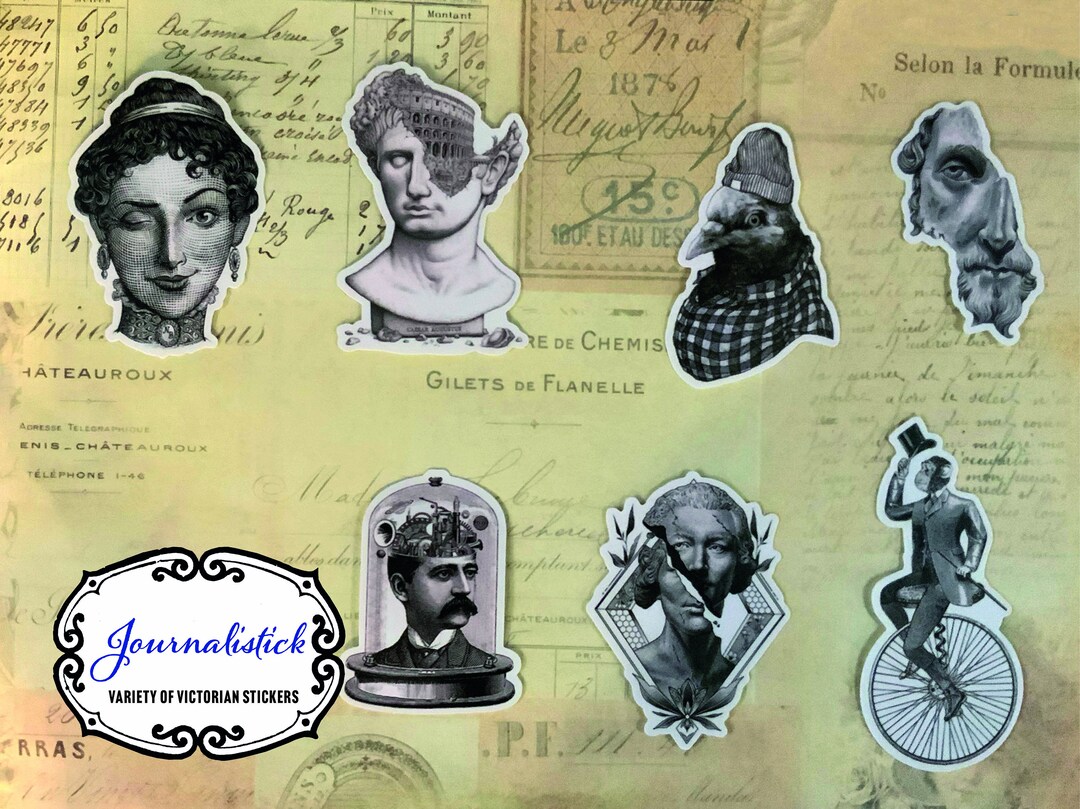 Victorian Imagery Sticker Pack of 19 Stickers Steampunkt - Etsy