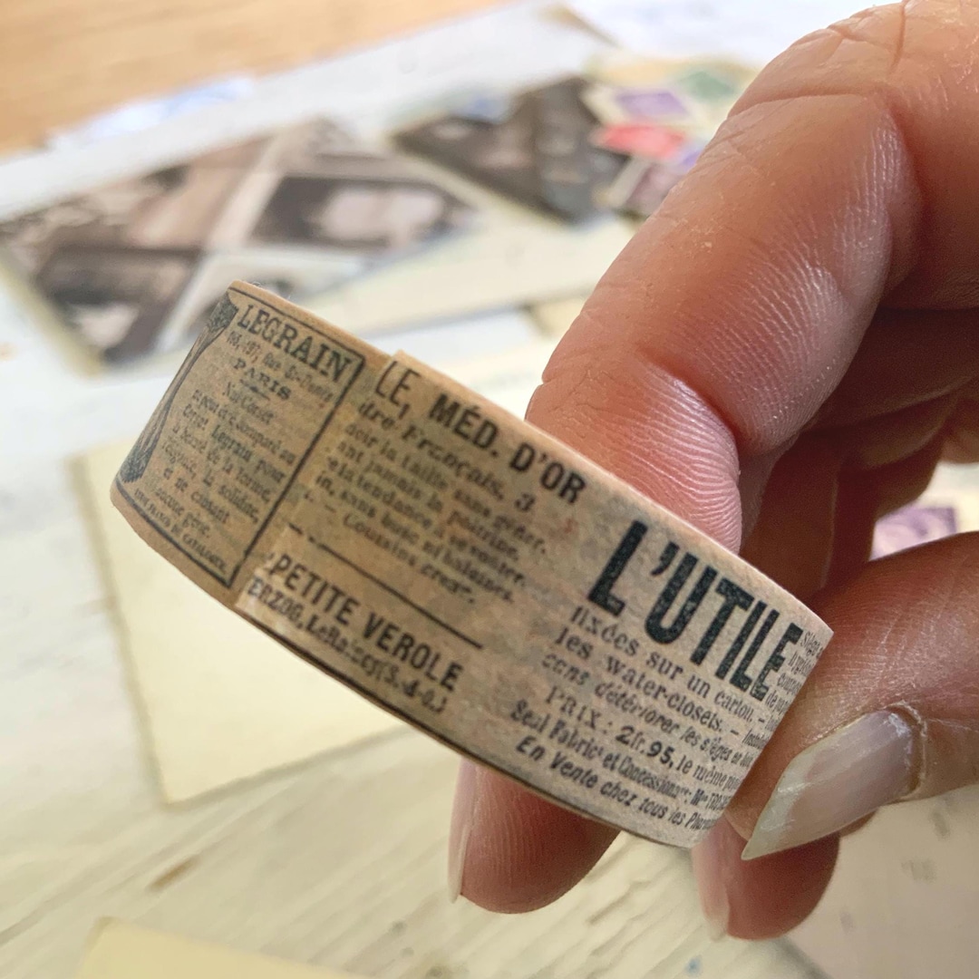 Vintage Style Washi Tape, French Style Old Advertising, Retro Washi ...