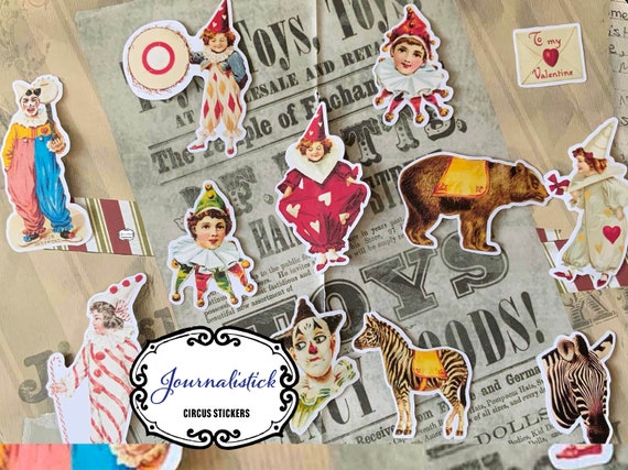 Roll Up Roll Up Circus Sticker Collection of Circus Clowns - Etsy UK