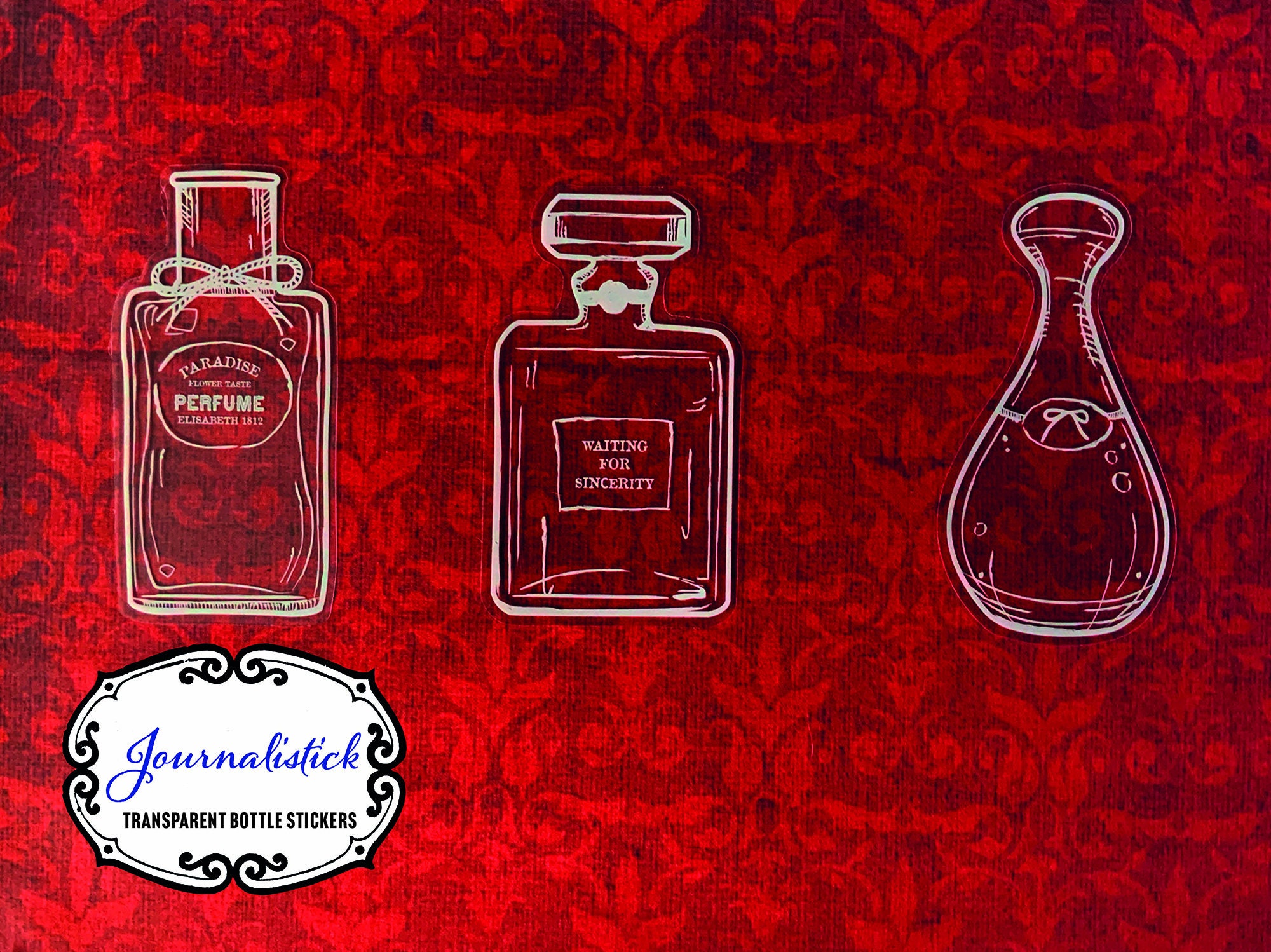 Transparent Perfume Bottle Stickers, Retro Scrapbooking, 30 Piece - Etsy